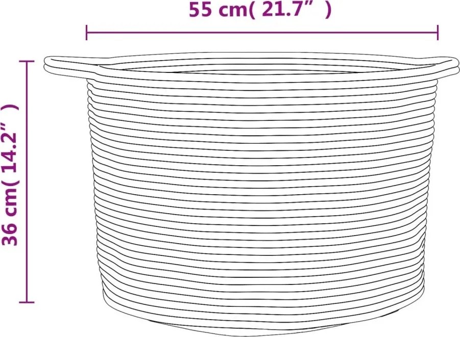 vidaXL Koš na prádlo a bílý Ø 55 x 36 cm bavlna [358469] Barva: Šedá a bílá