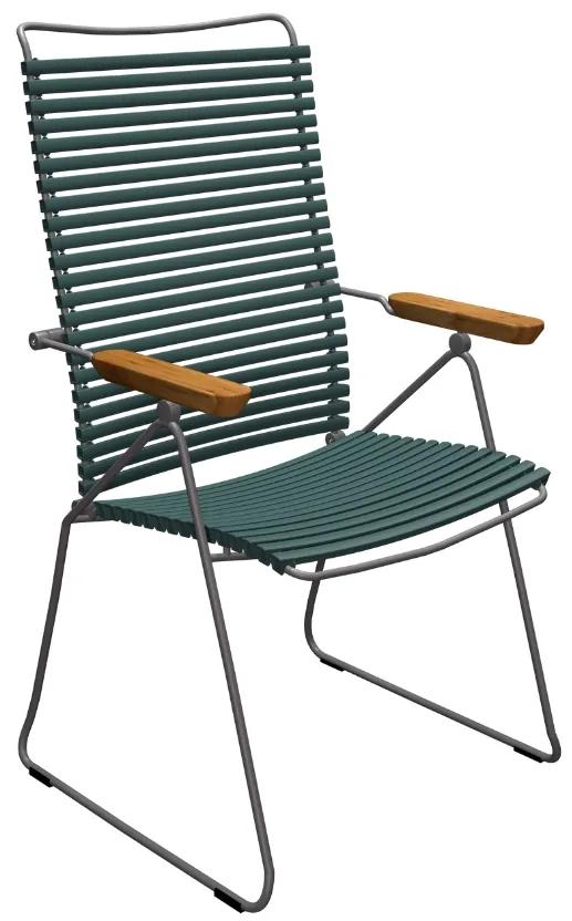 OnaDnes -20% Tmavě zelená plastová polohovací zahradní židle HOUE Click