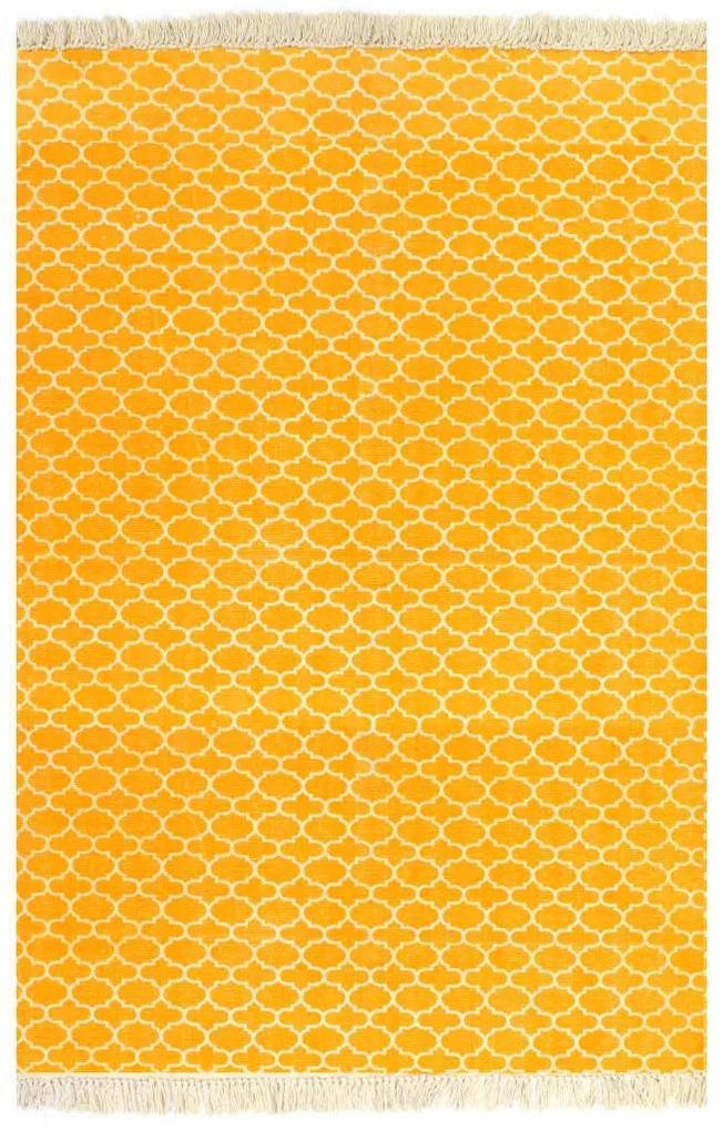 246546 vidaXL Koberec Kilim se vzorem bavlněný 160 x 230 cm žlutý