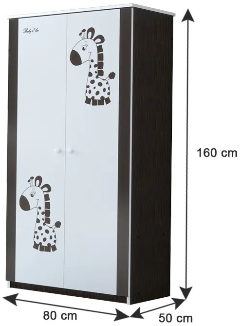 Dětská šatní skříň s výřezem MÉĎA - přírodní