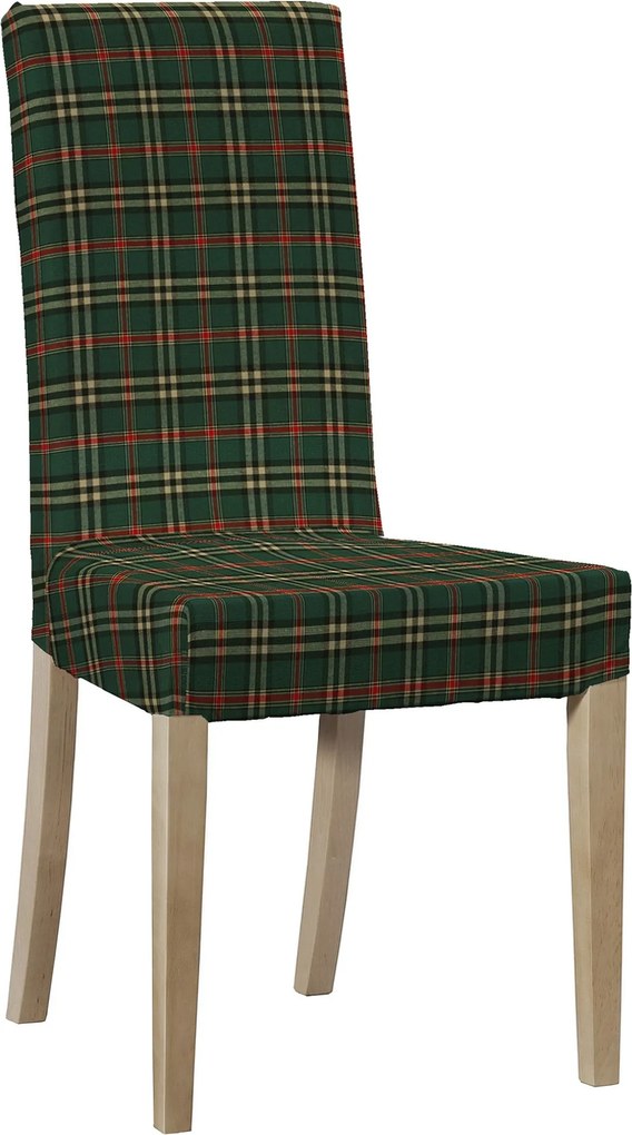 Potah na židli IKEA Harry, krátký barva zelená látka vzorované