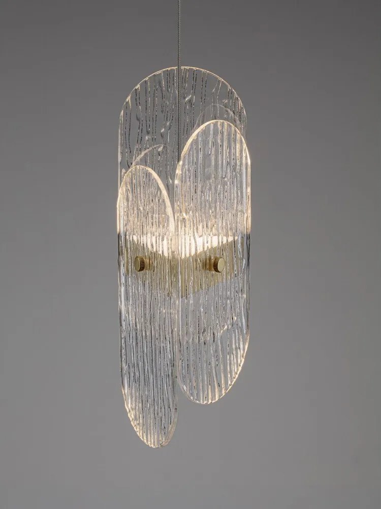 Kovové LED stmívatelné závěsné svítidlo v mosazné barvě se skleněným stínidlem ø 14 cm Lucien – Nova Luce