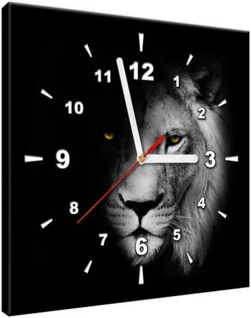 Tištěný obraz s hodinami Lev ve stínu 30x30cm ZP1394A_1AI