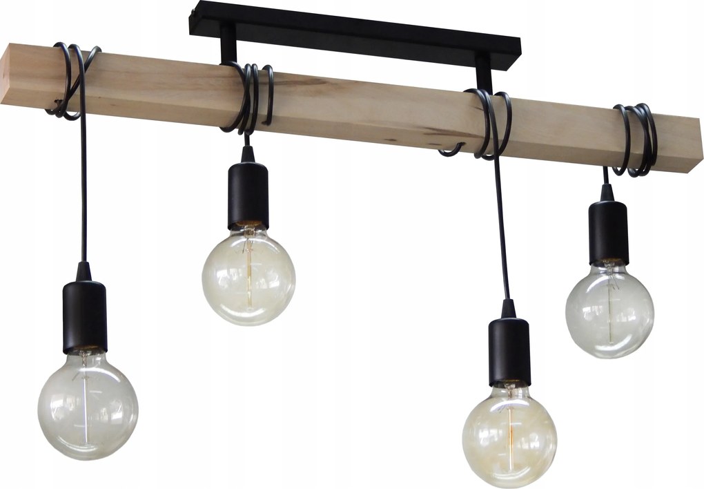 Lampa Stropní Svítidlo/stropní 015-4PL Dřevo Led Loft Kancelář Kuchyně Obývací Pokoj
