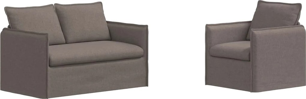 Set pohovek 2 ks Taupe Textil 3407527