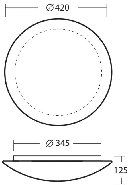 Osmont 68047 Aura 11, stropní/nástěnné svítidlo z triplexového skla 19W LED 3000K IP44, průměr 42cm