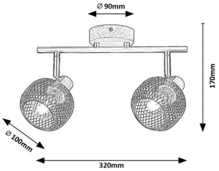 Rabalux 3128 - Bodové svítidlo GRENDEL 2xE14/40W/230V