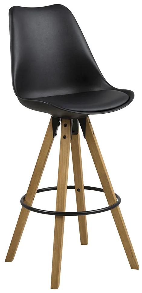 Design Scandinavia Barová židle Damian (SET 2 ks), černá