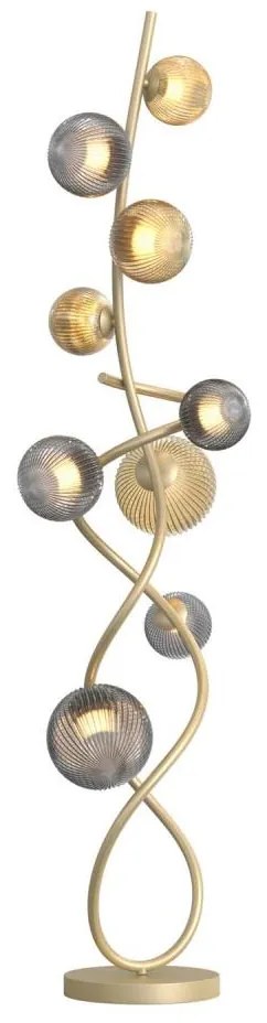Wofi 3015-904 - LED Stojací lampa METZ 9xG9/3,5W/230V zlatá/šedá 3015-904