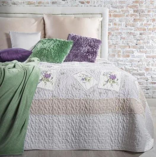 Přehoz na postel ROSE BLANCHE 220x240 cm lila patchwork Mybesthome