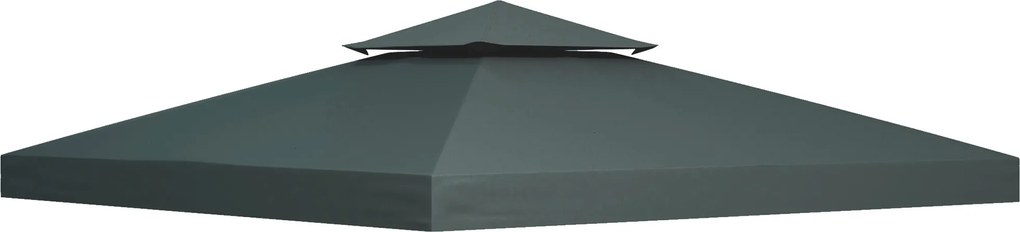 Outsunny náhradní střecha pavilonu 3x3m pro kovový pavilon zahradní pavilon párty stan polyesterový zahradní stan v uhlíkově šedé barvě | Aosom.de