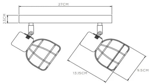 Lucide 00929/02/30 - Bodové svítidlo FILOX 2xE14/40W/230V