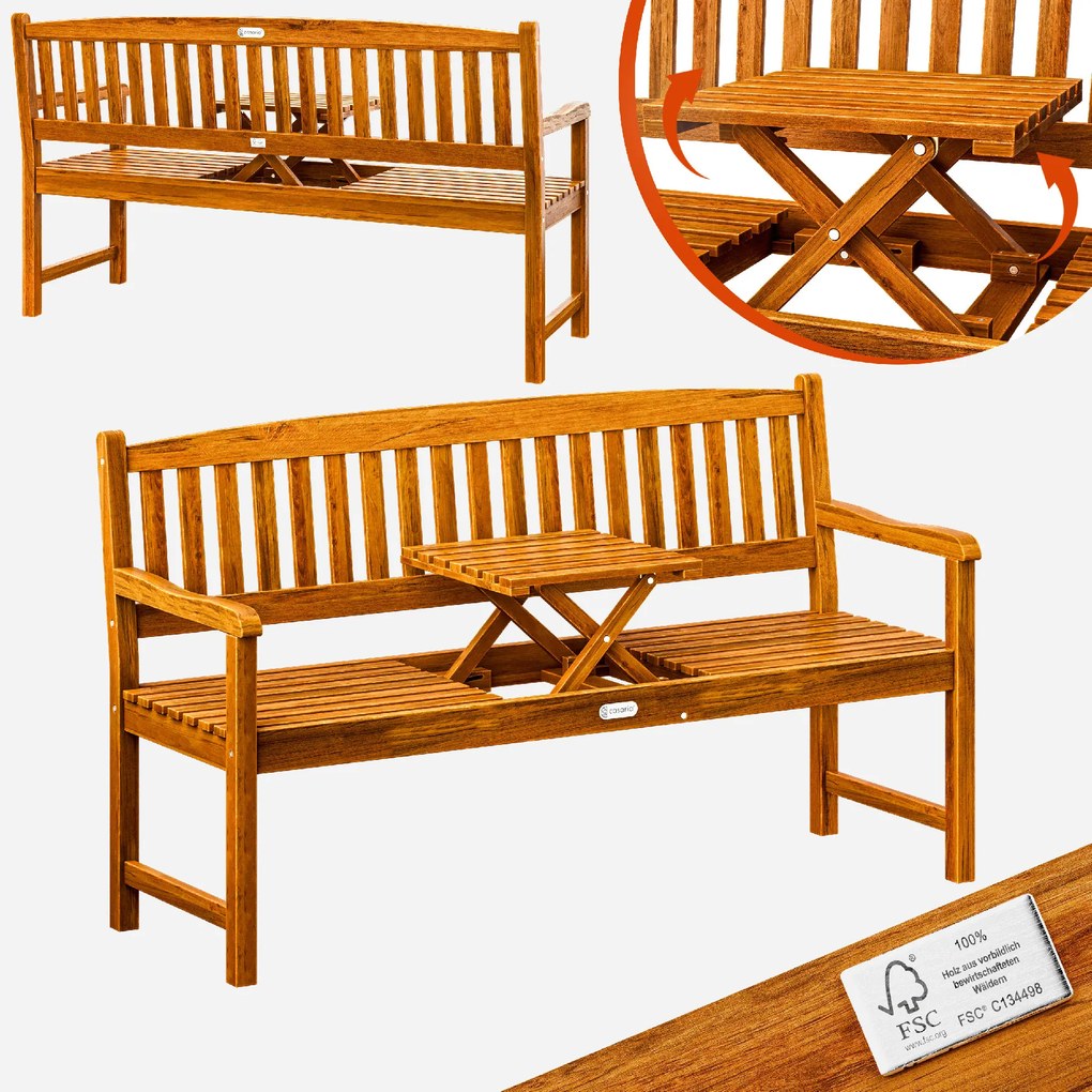 Zahradní lavice Picknick s stůl eukalyptus certifikace FSC®