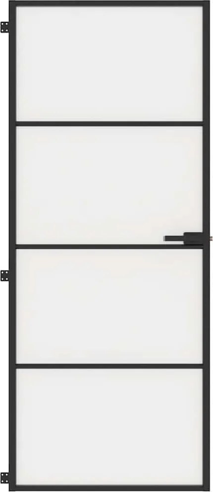 Interiérové dveře úzké černé 83x201,5 cm tvrzené sklo a hliník 155119