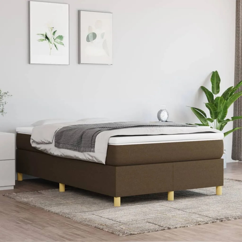 Rám postele s boxspringem tmavě hnědá 120 x 200 cm textil 3120948