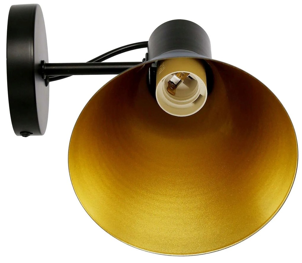 Černo-zlaté nástěnné svítidlo More pro žárovku E27  - Candellux