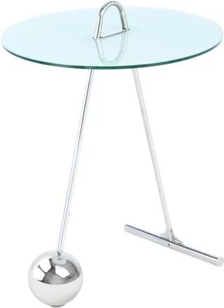 Odkládací stolek Pendulum 525 stříbrná / bílá