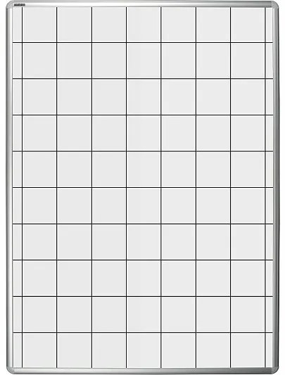 Magnetická tabule s odkládací poličkou MANAŽER L 75 x 100 cm (potisk) - čtverce 50 mm (100751001104)