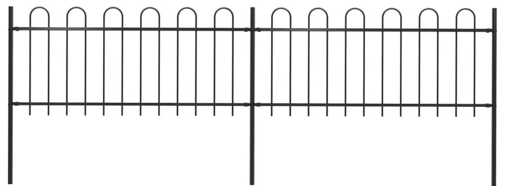 277648 vidaXL Zahradní plot s obloučky ocelový 3,4 x 0,8 m černý