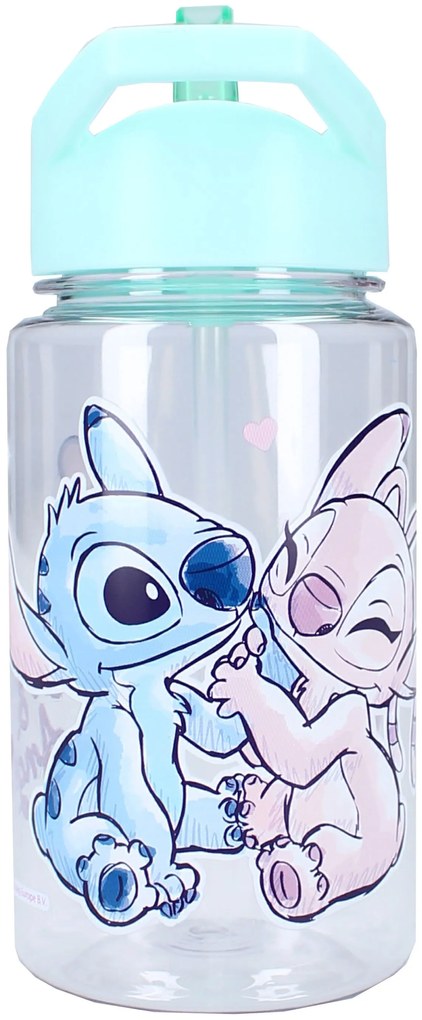 Plastová láhev na pití Lilo & Stitch s brčkem - 450 ml