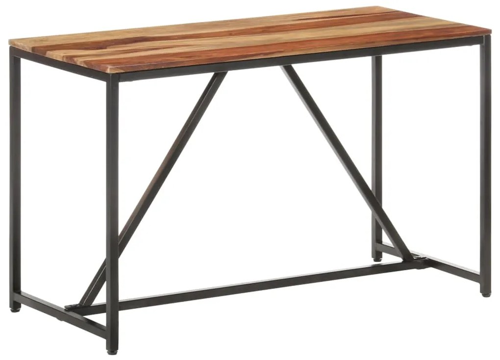 Jídelní stůl Lumber - masivní sheeshamové dřevo - černý | 120 x 60 x 76 cm