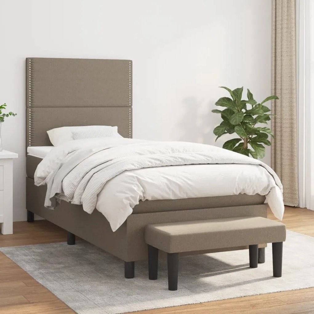 Box spring postel s matrací taupe 90x200 cm textil 3136489