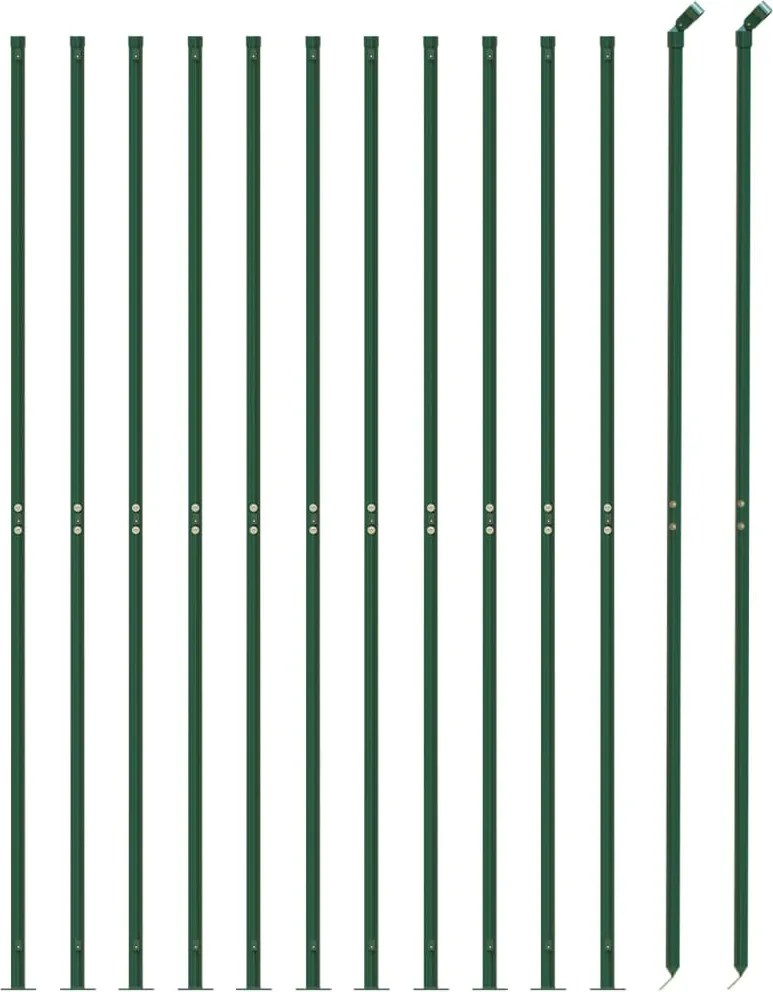 Drátěný plot s přírubami zelený 2 x 25 m 154190