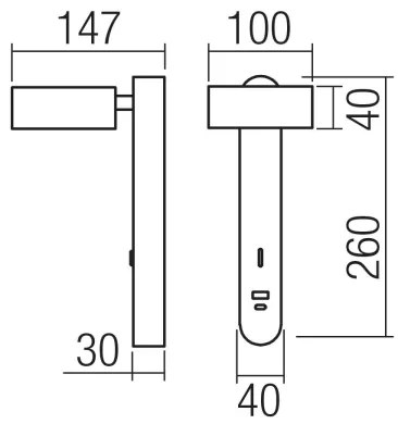 Redo 01-4640 - LED Nástěnné svítidlo SADES LED/6W/230V CRI 90 USB bílá