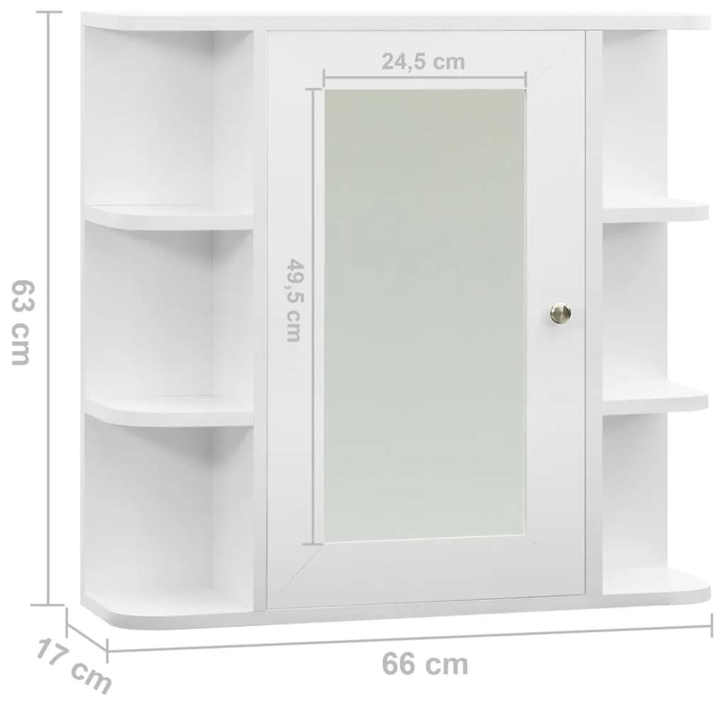 Koupelnová zrcadlová skříňka bílá 66 x 17 x 63 cm MDF
