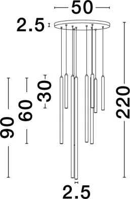 Závěsné LED svítidlo NOVA LUCE TRIMLE 26W 3000K 9287940 stmívatelné Triac