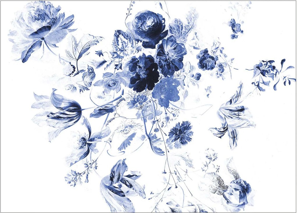 Tapeta Royal Blue Flowers III