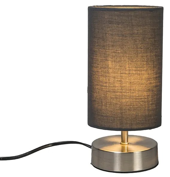 Moderní stolní lampa šedá s ocelí - Milo 2