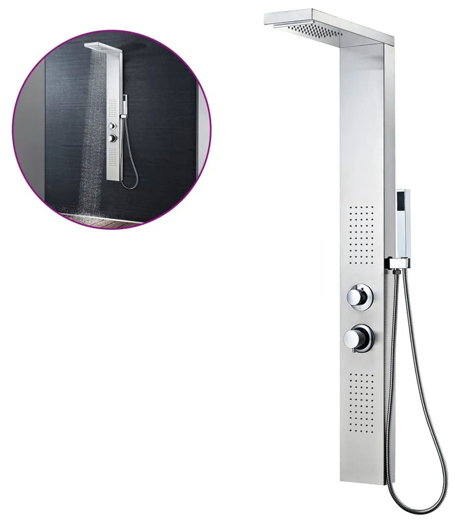 Sprchový panel set z nerezové oceli s čtvercovým designem 142371