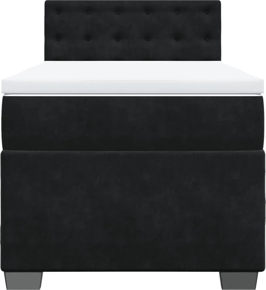 Box spring postel s matrací černá 80 x 200 cm samet 3288476