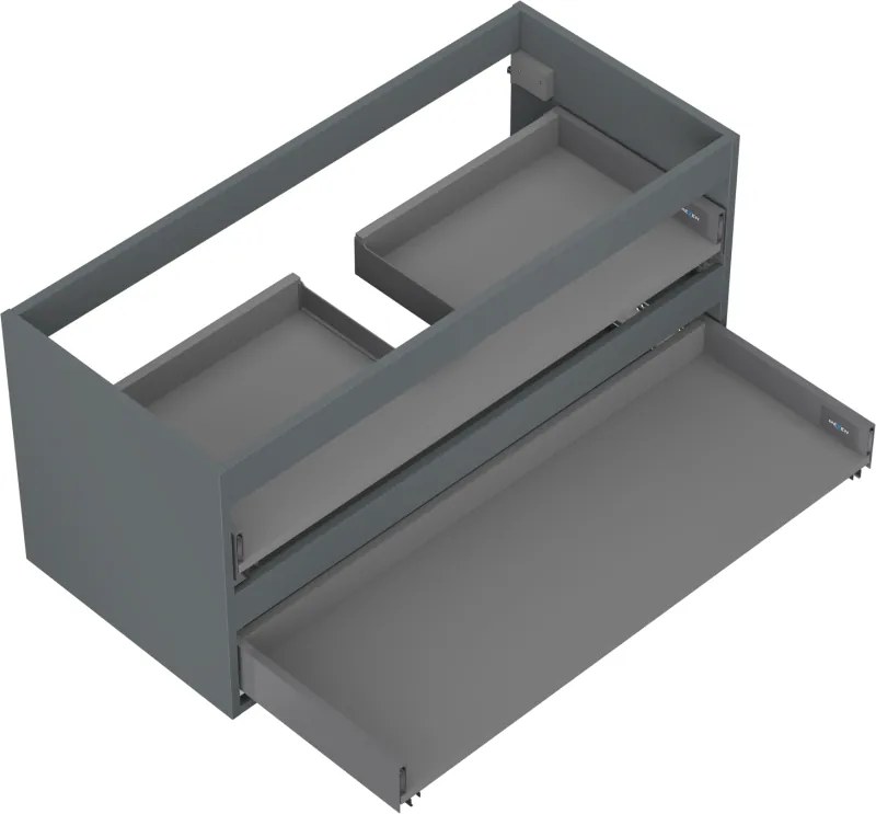 Mexen Box-A, závěsná skříňka 100 cm, 2 zásuvky, grafitová matná, 91AX0-1000-470-2-66