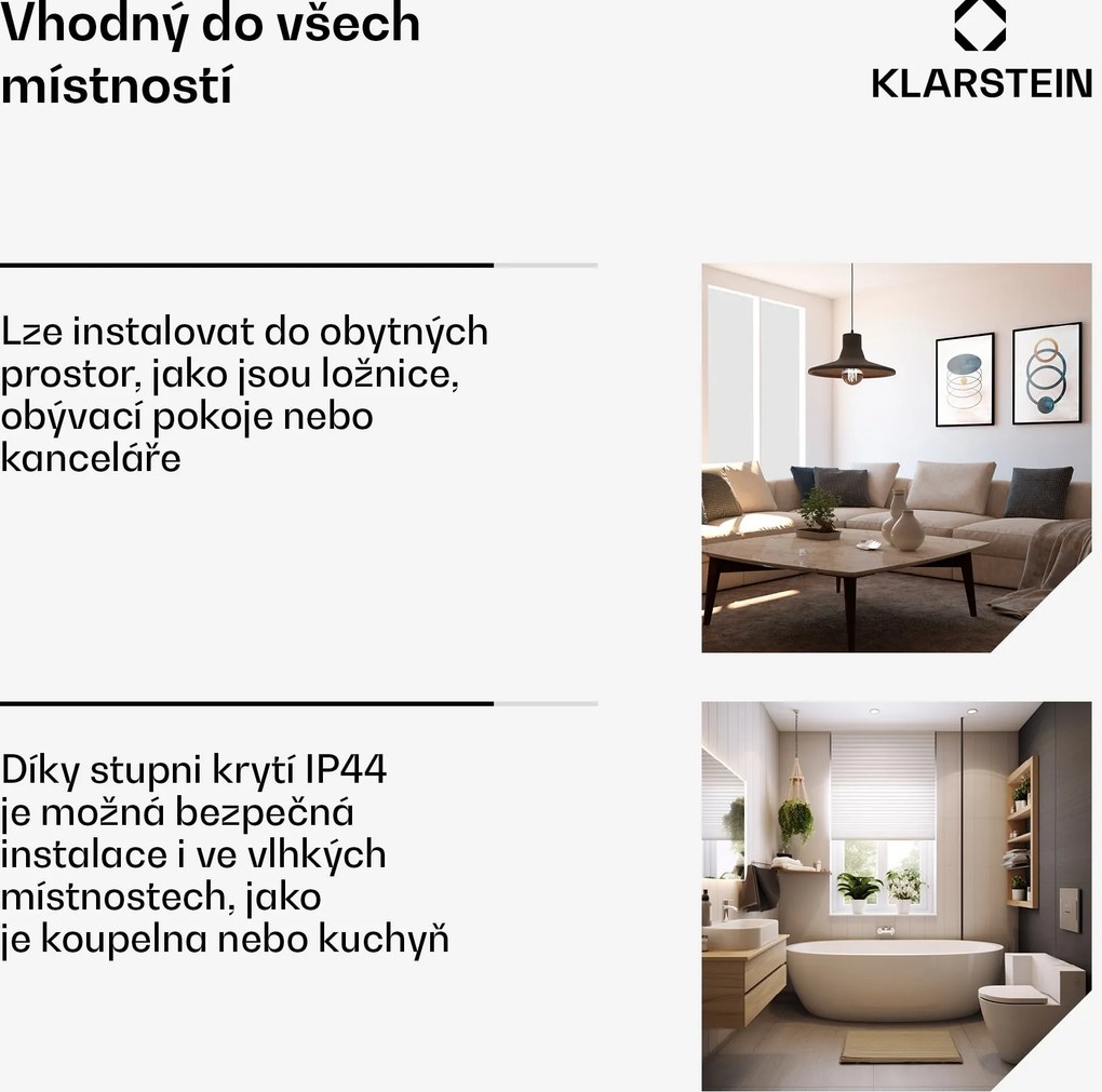 Klarstein Wondersky infračervené panelové topení | 360 W | 4 - 8 m² | Minimalistický design | 60 x 60 cm