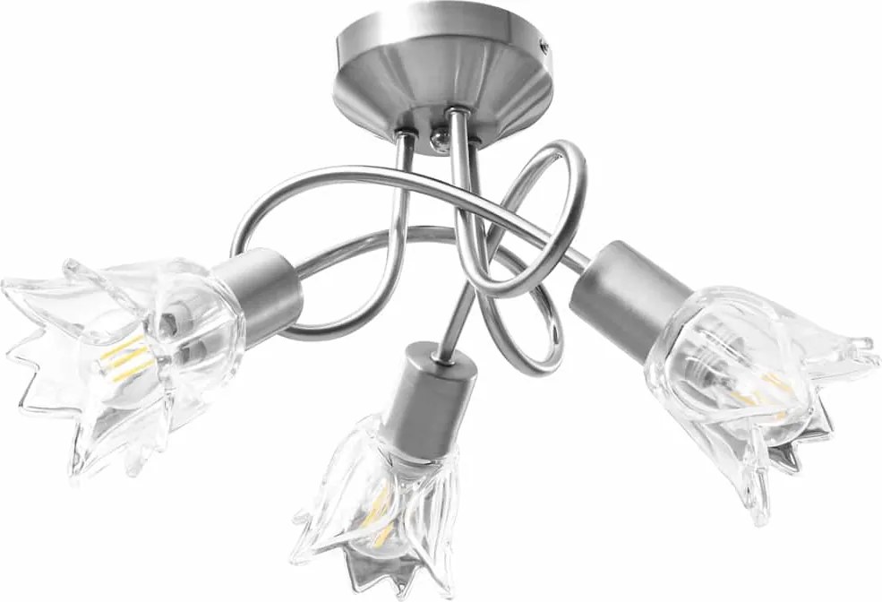 Stropní lampa průhledná skleněná stínidla 3 žárovky E14 tulipán 289227