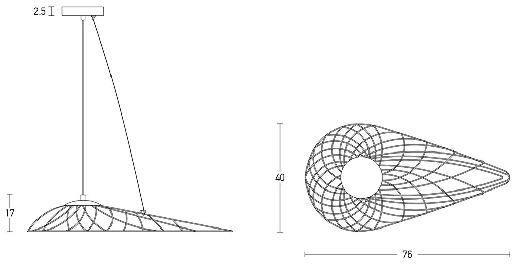 Zambelis 1976 závěsné LED svítidlo bílé, 10W, 3000K, 76cm