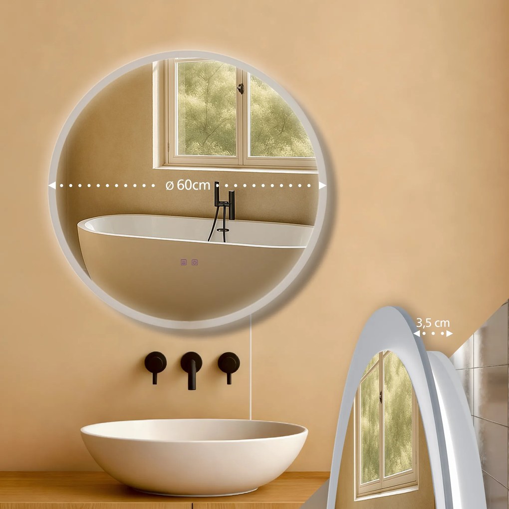 Koupelnové zrcadlo Laconia 60 bez Bluetooth – čiré sklo