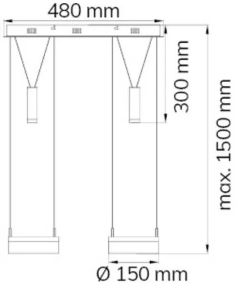 Wofi 7263.04.54.6000 - LED Stmívatelný lustr na lanku 2xLED/7,5W/230V + 2xLED/1W
