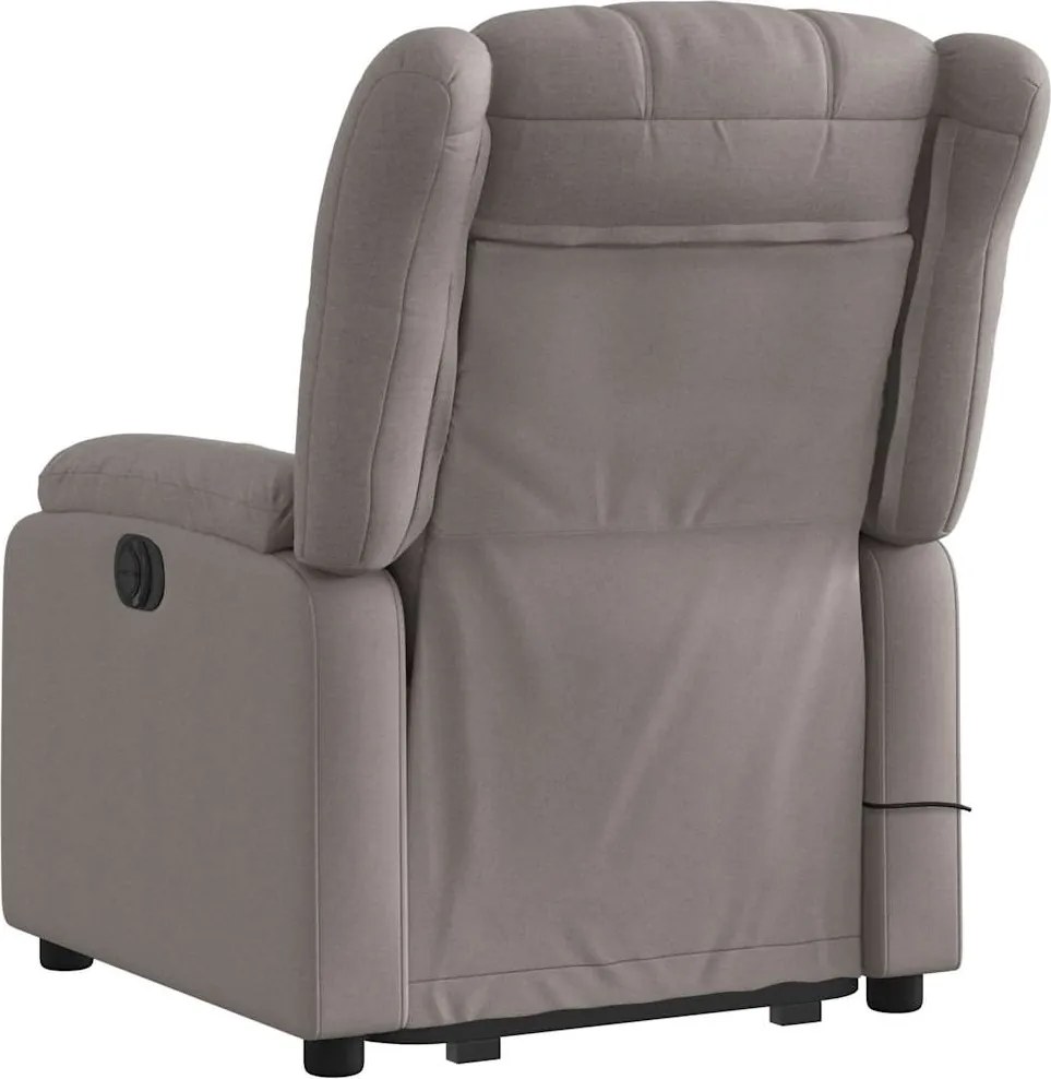 Elektrické zvedací masážní polohovací křeslo taupe textil 3205360
