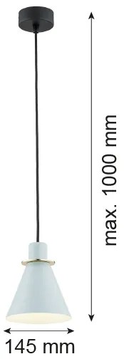 Argon 4682 - Lustr na lanku BEVERLY 1xE27/15W/230V modrá/zlatá