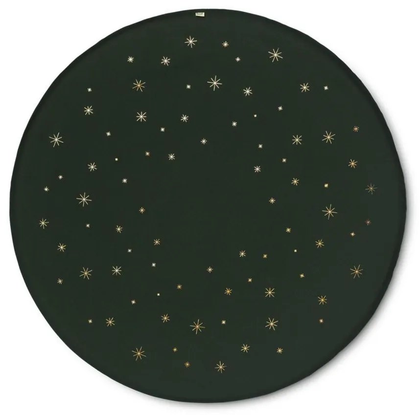 ferm LIVING Podložka pod vánoční stromek Gold Star Ø 120 cm, zelená barva, textil