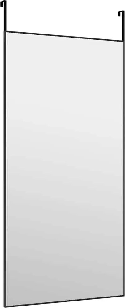 Zrcadlo na dveře černé 50 x 100 cm sklo a hliník 327411