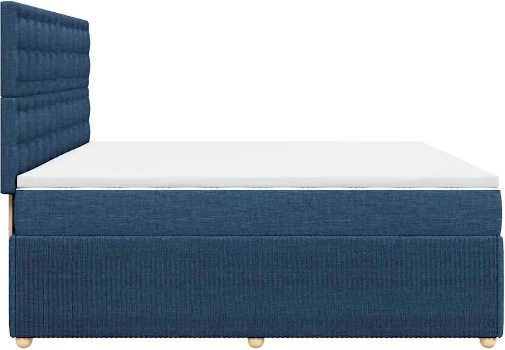 Box spring postel s matrací modrá 200x200 cm textil 3294483