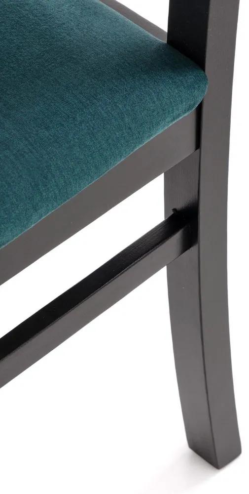 Halmar Jídelní židle Sylwek 1, černá/tmavě zelená