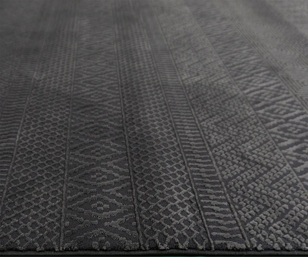BE Koberec Zurich 1901 DARK GREY - šedý obdélníkový Rozměr: 60x100 cm