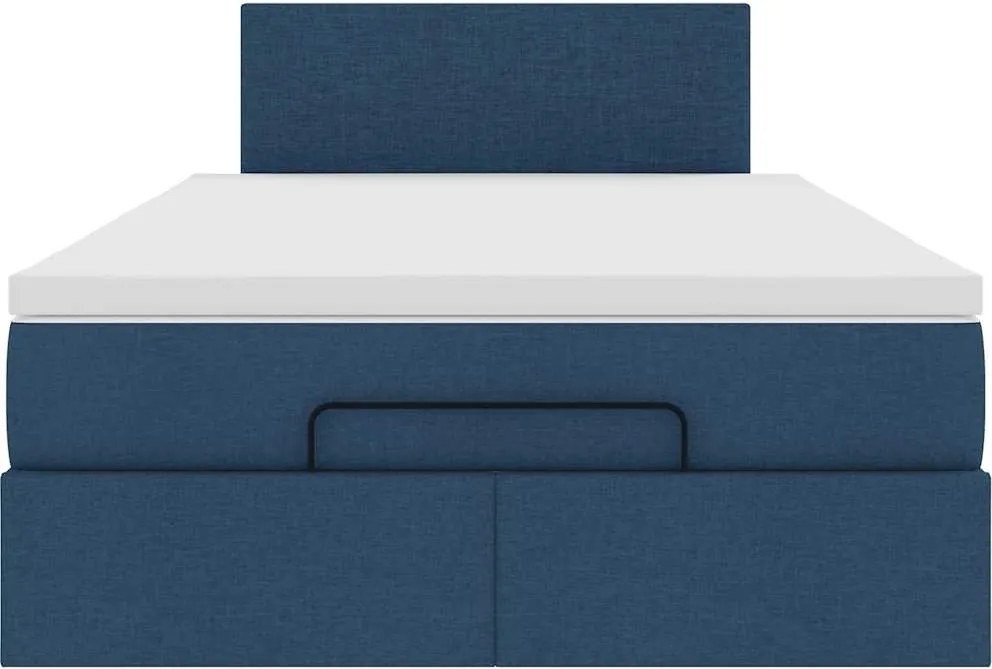 Osmanský postel s matrací modrá 120x200 cm textil 3311372
