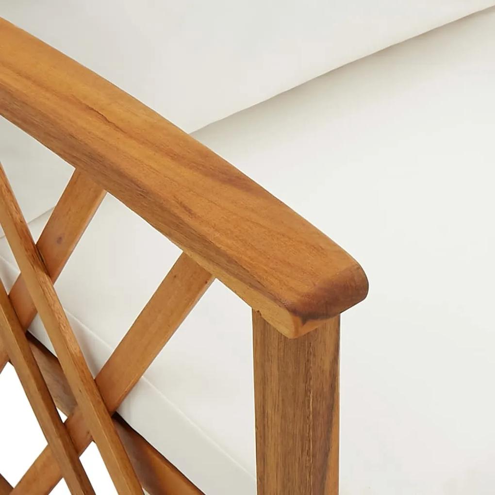 vidaXL Zahradní židle 2 ks masivní akáciové dřevo [310267] Barva: Hnědá a bílá