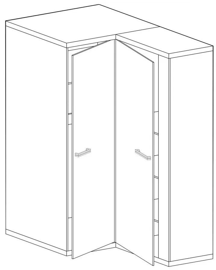 Casarredo Šatní skříň rohová PILETAS M-14 dub hickory